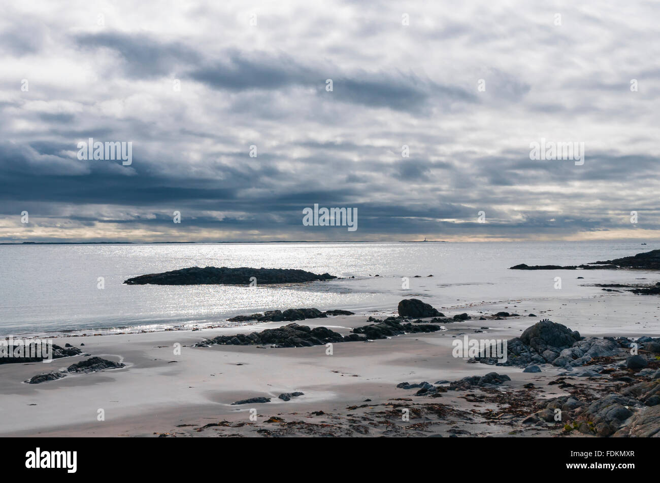 Monarch Islands Lighthouse in warm late afternoon light from the Island ...
