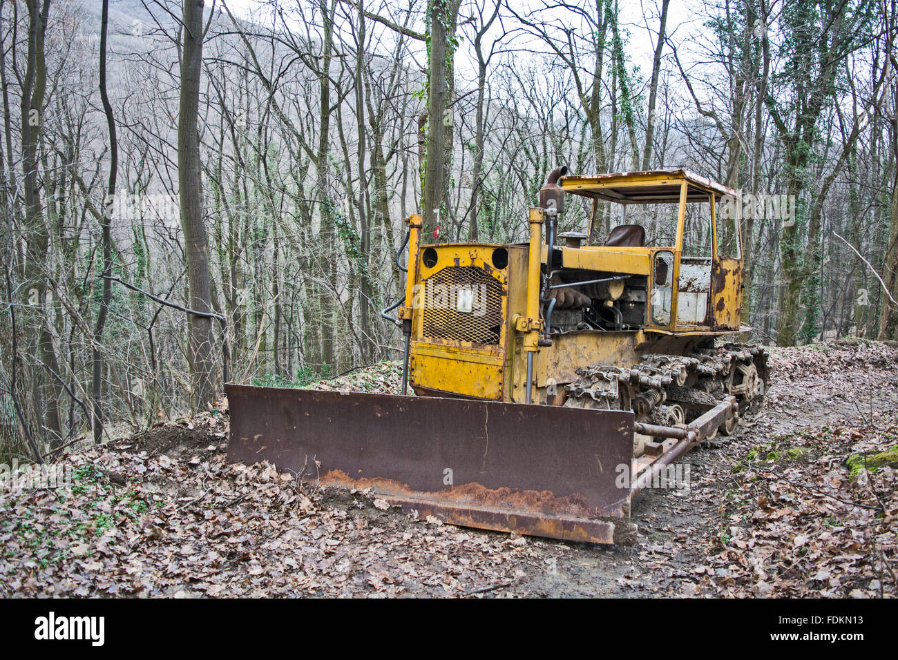 Old bulldozer abandoned in hi-res stock photography and images - Alamy