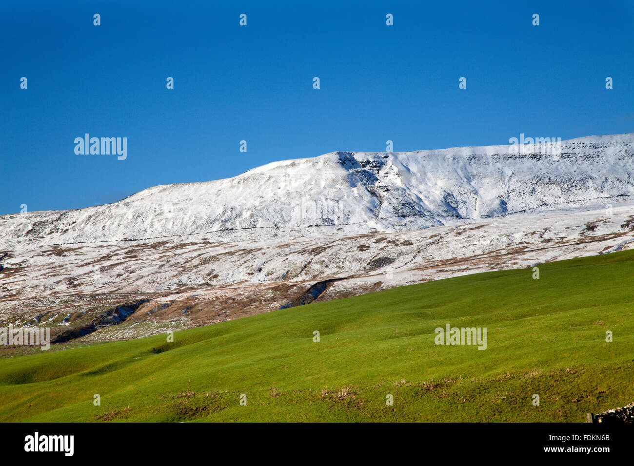 The Snowcapped Peak of Whernside in the Yorkshire Dales Ribblehead ...