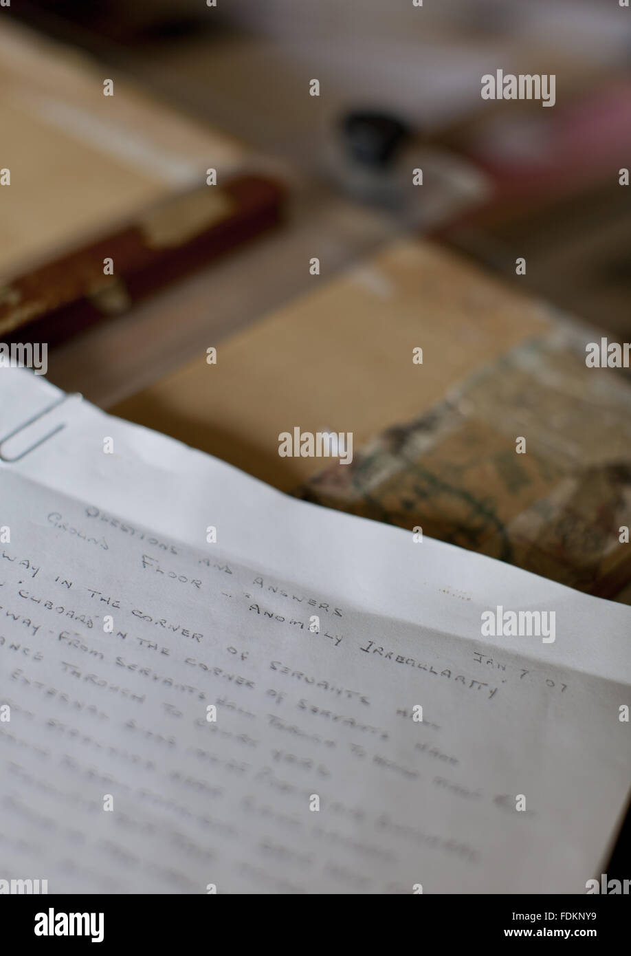 A handwritten document in the architect's office on the second floor at ...