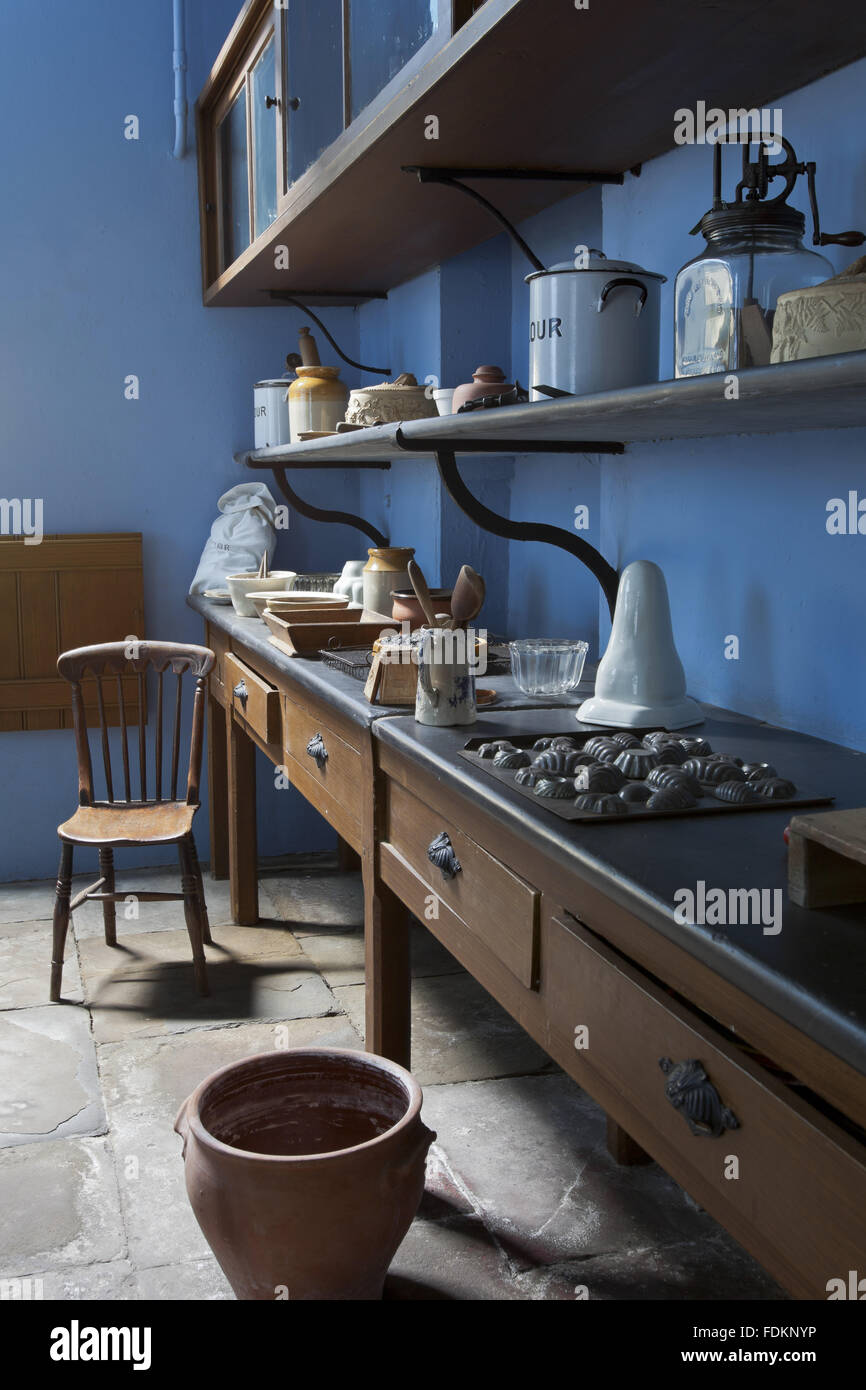 The pastry room at Tredegar House, Newport, South Wales. The shelves ...
