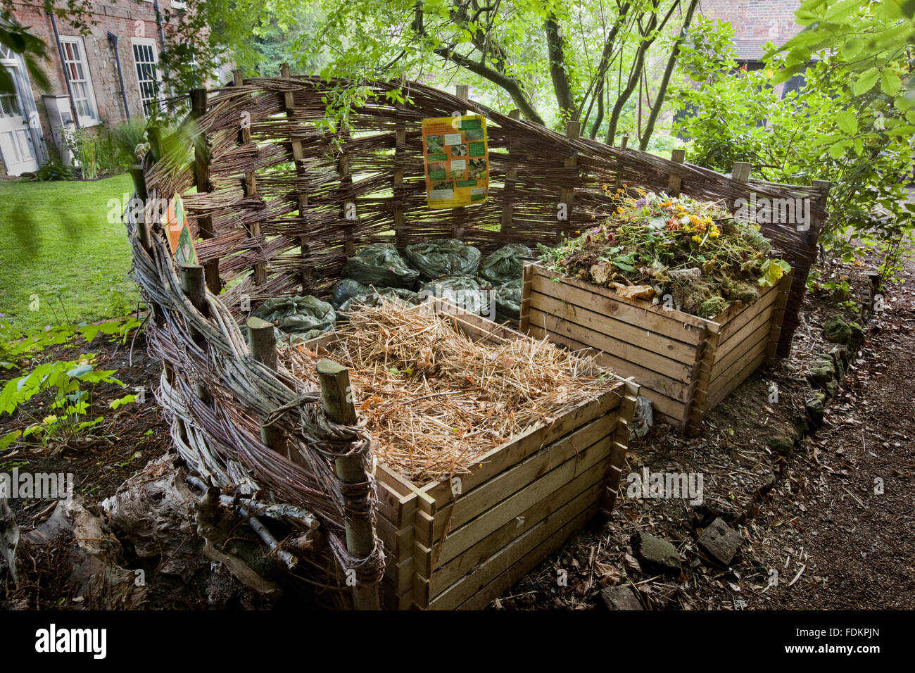 The compost area in the garden at Quebec House, Westerham, Kent Stock ...