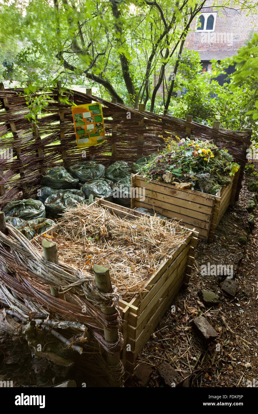The compost area in the garden at Quebec House, Westerham, Kent Stock ...