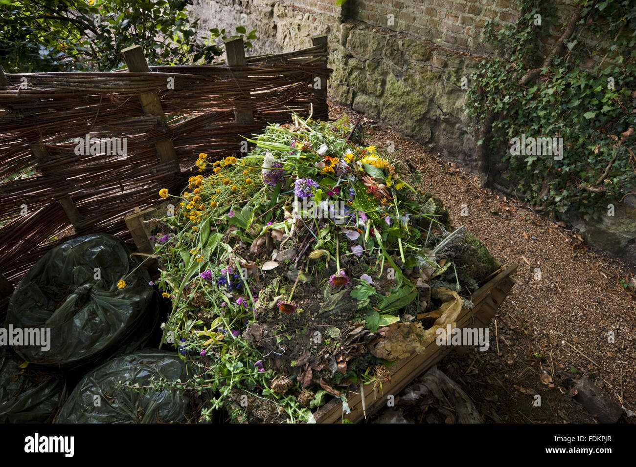The compost area in the garden at Quebec House, Westerham, Kent Stock ...