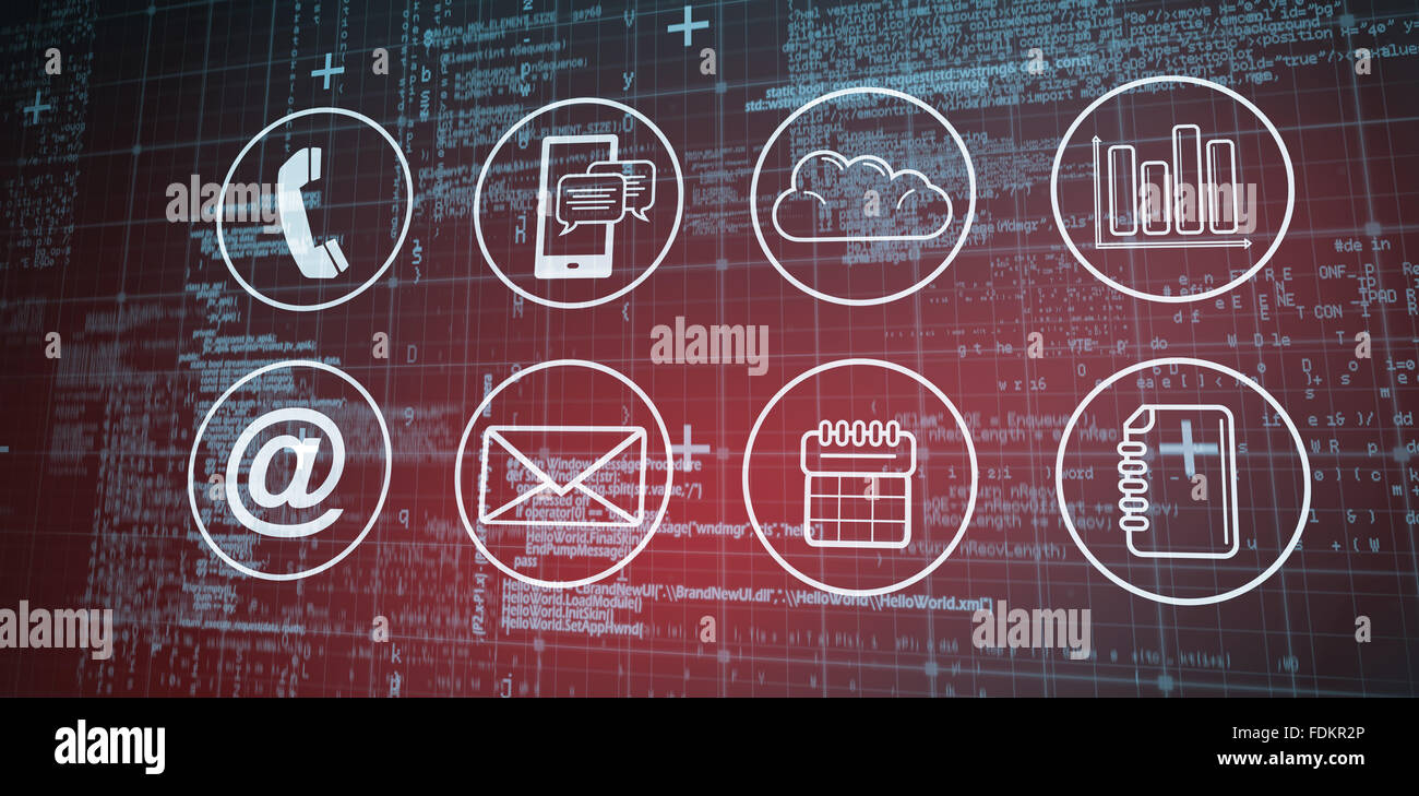 Composite image of blue matrix and codes Stock Photo - Alamy