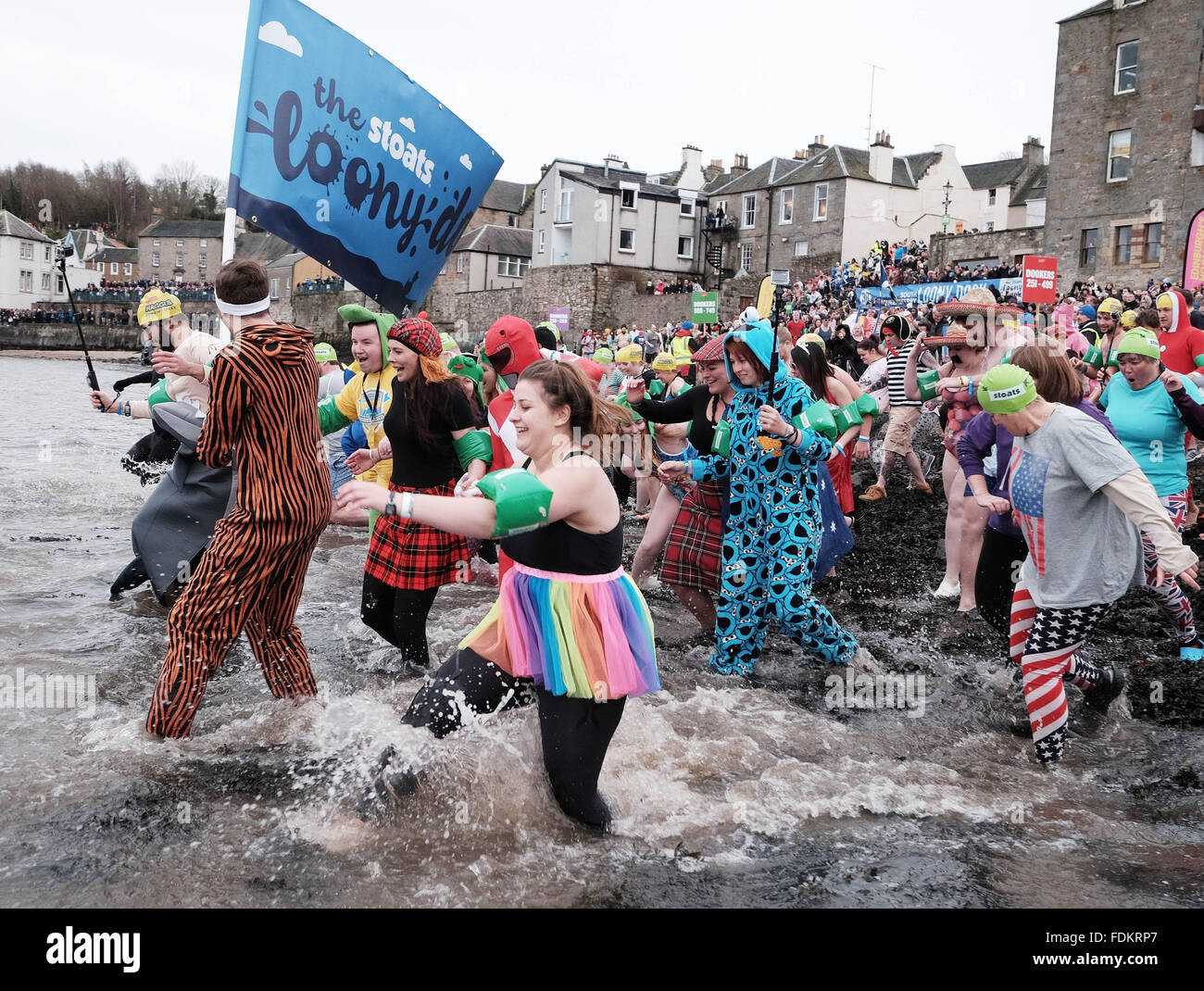 Hundreds of Loony Dookers take part in the traditional New Year's Day ...