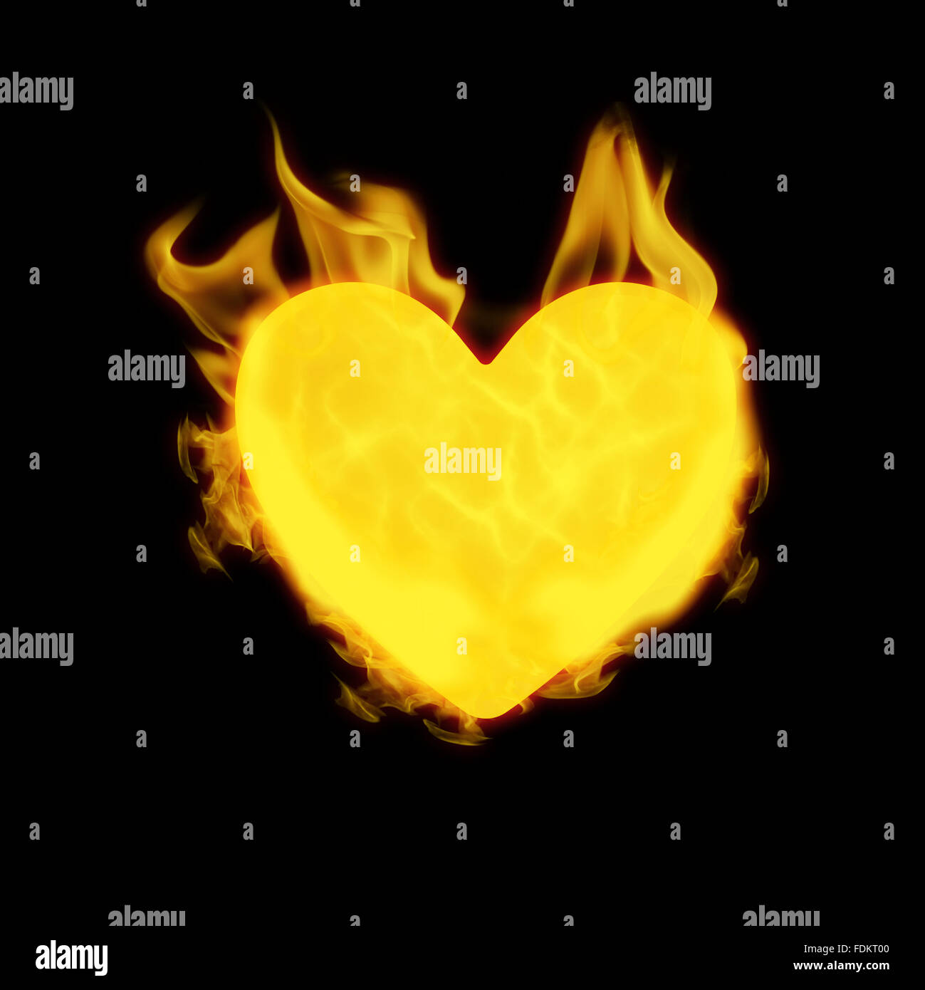 Composite image of filled heart with fire Stock Photo - Alamy