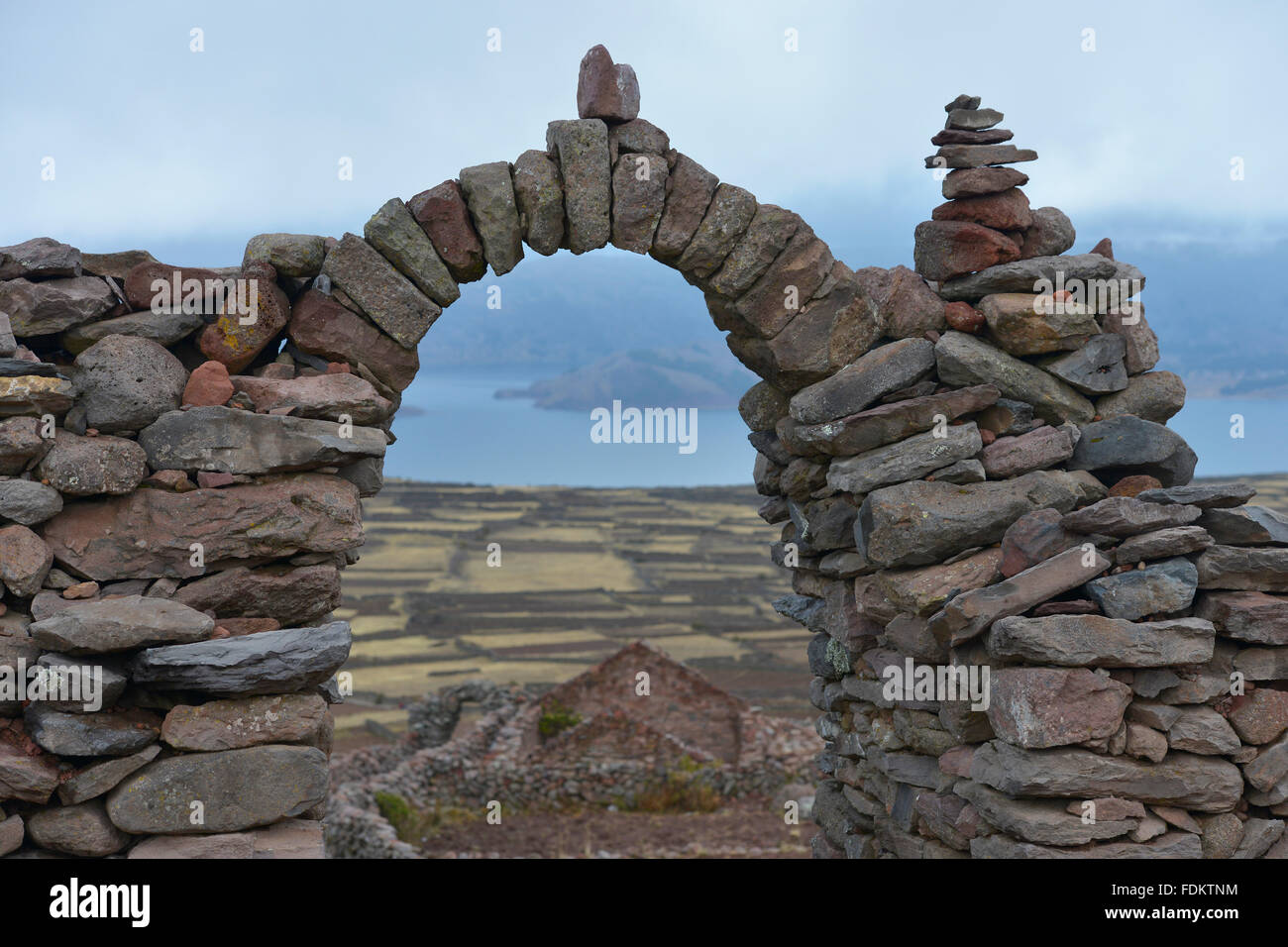 Amantani Island in Titicaca lake, Peru Stock Photo - Alamy