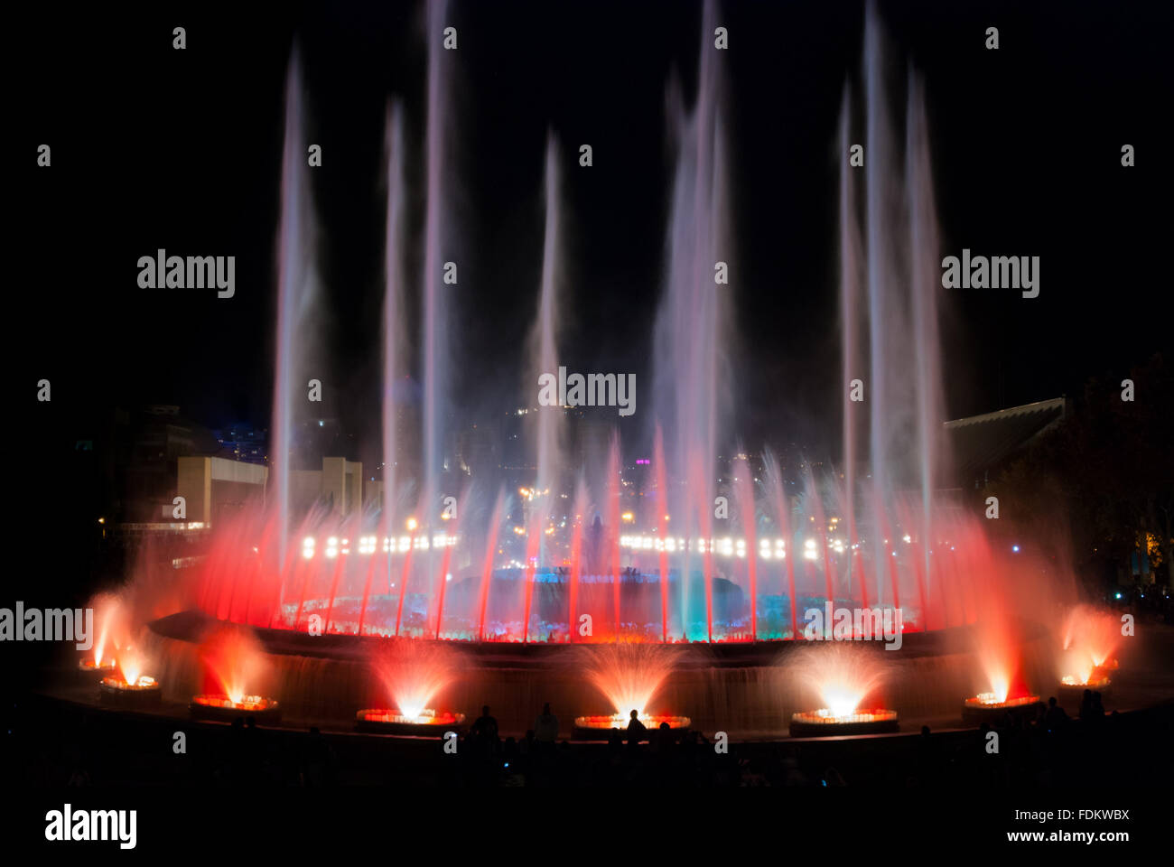 Night in Barcelona, Spain, at the magic fountain Stock Photo - Alamy