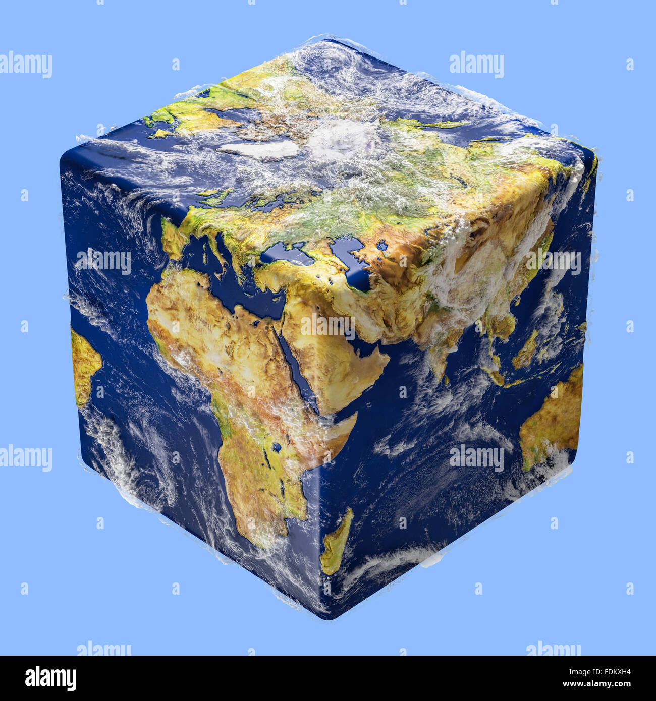 Earth cube box Stock Photo - Alamy