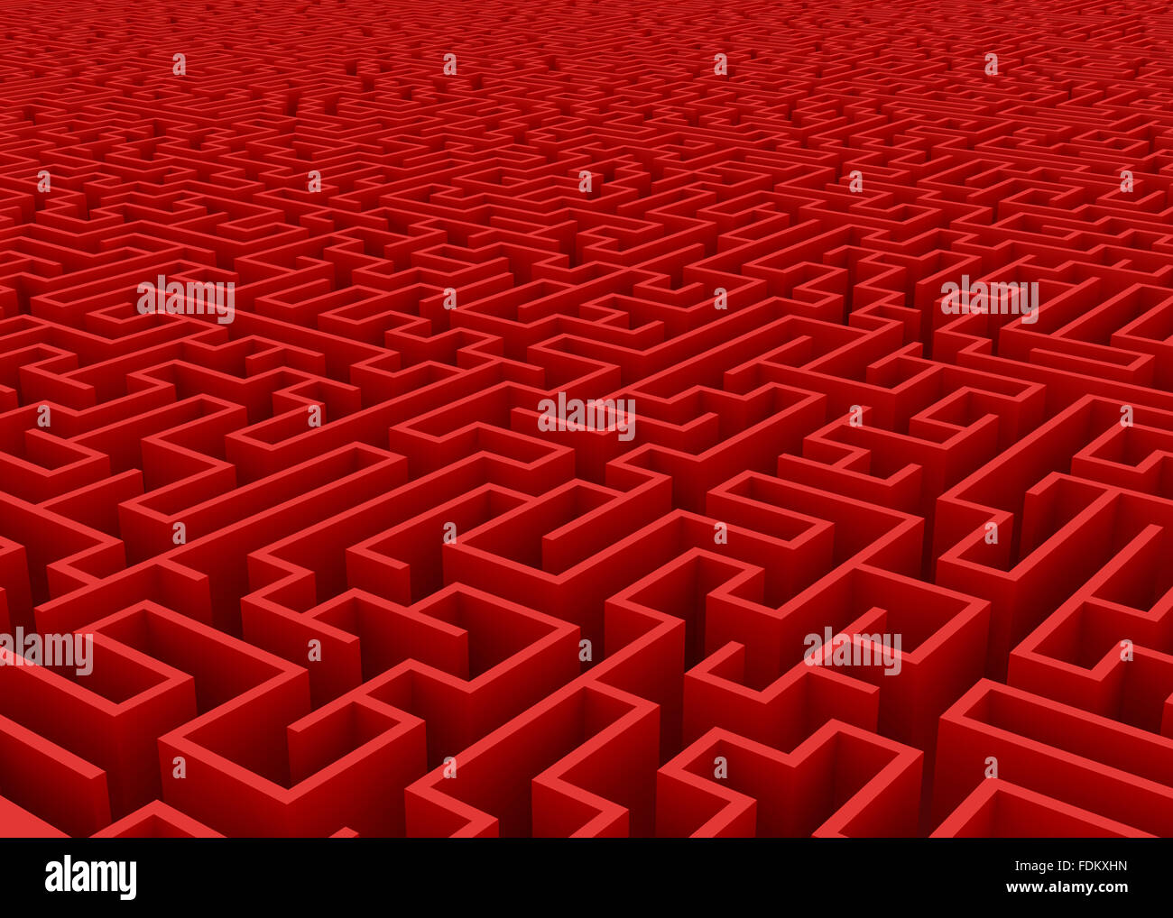 Red labyrinth to the horizon Stock Photo - Alamy