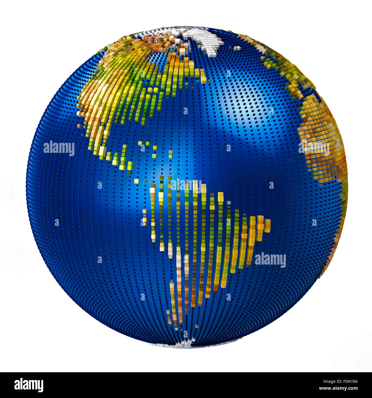 Planet earth and cubes Cut Out Stock Images & Pictures - Alamy