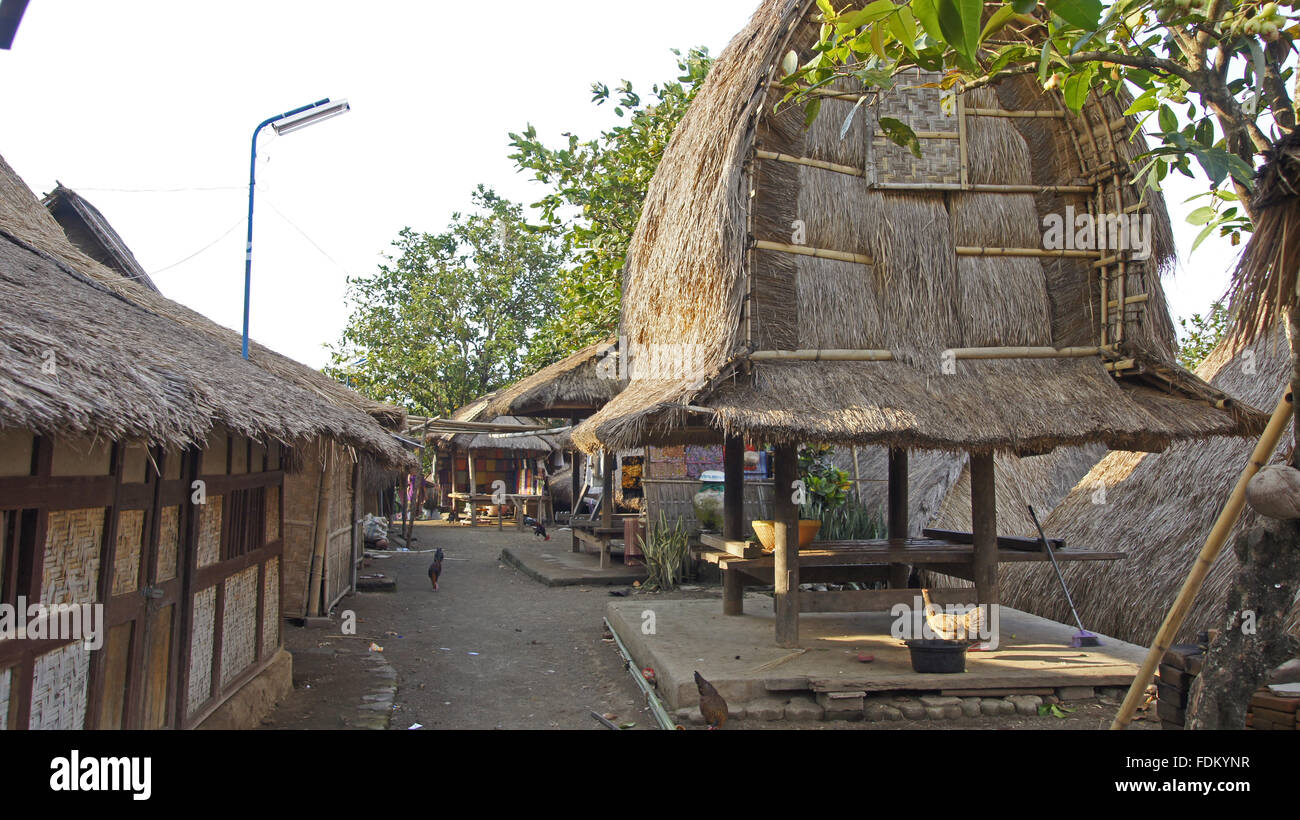 Indonesian traditional house in village Stock Photo - Alamy