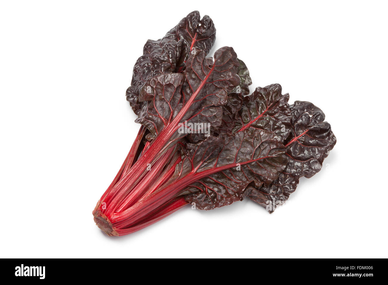 Fresh red chard on white background Stock Photo - Alamy