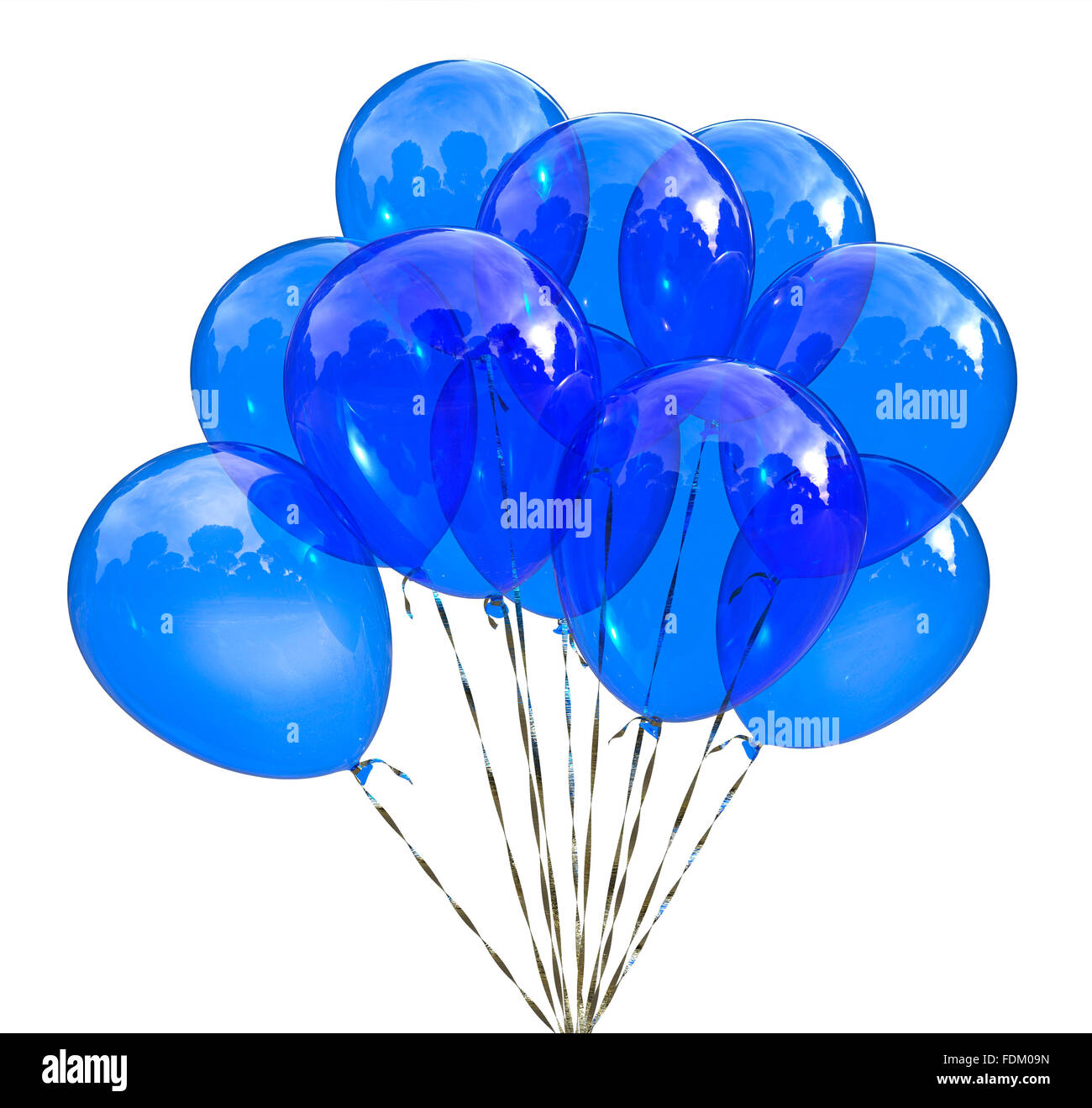Blue balloons for celebration Stock Photo - Alamy