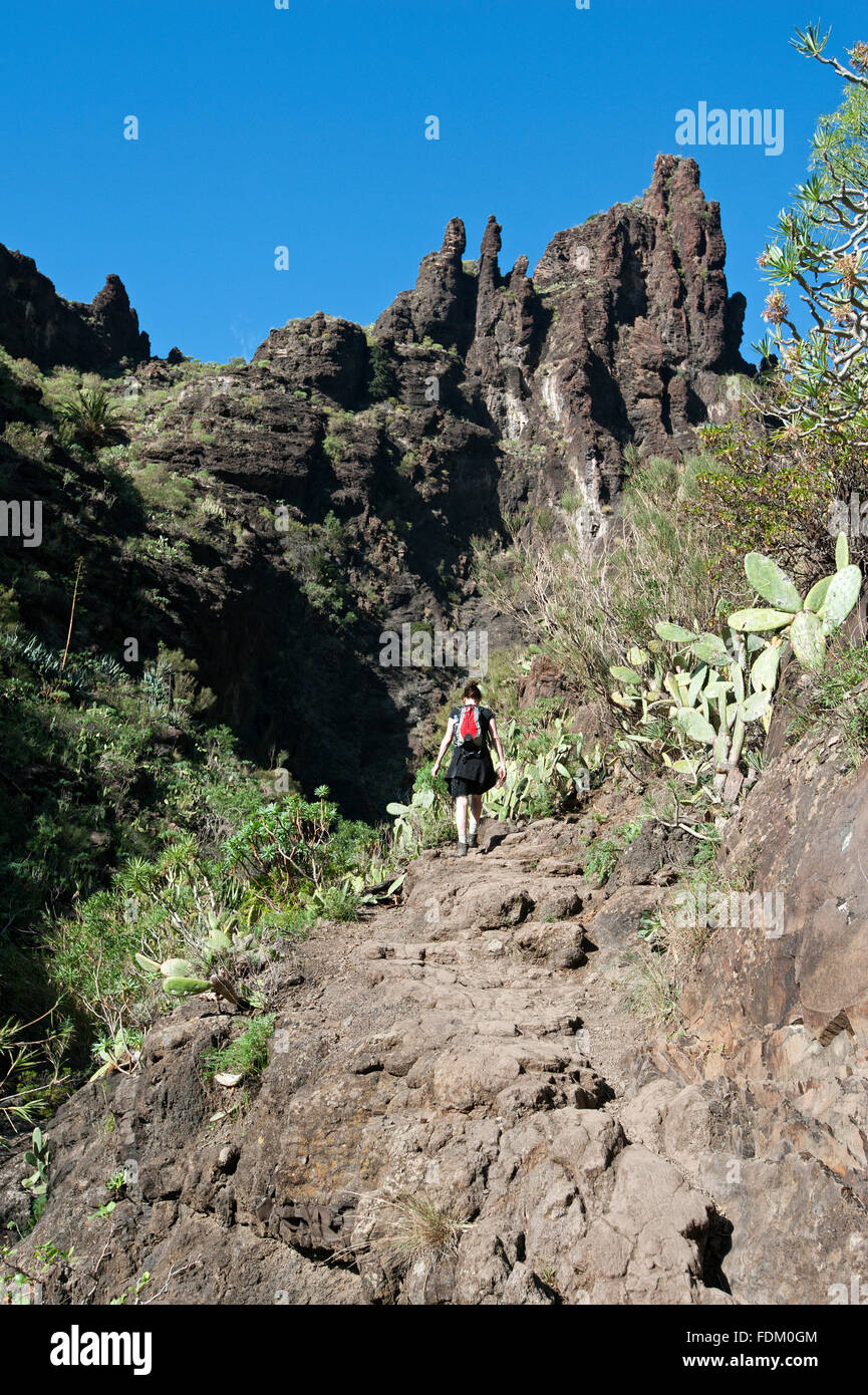 Hiking in Masca Gorge Stock Photo - Alamy