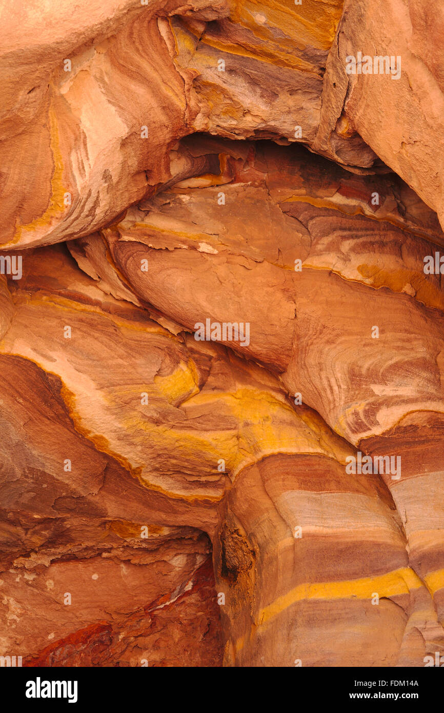 Colored sandstone in Petra, Jordan Stock Photo - Alamy