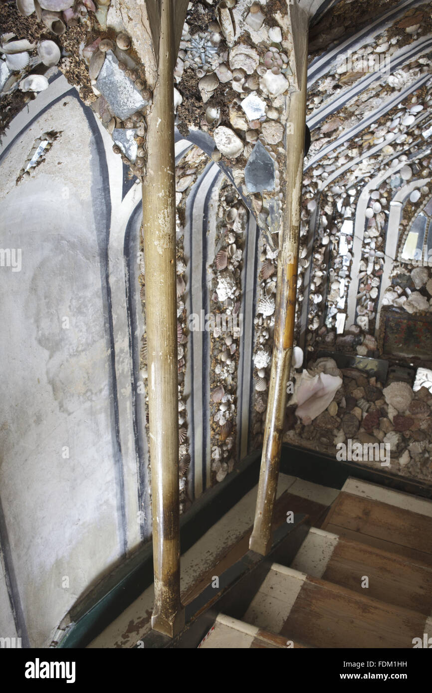 Detail of part of the decoration on the upper stairs of the Shell ...