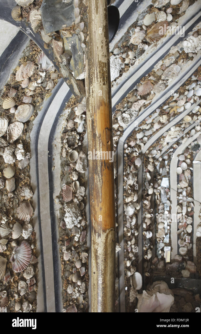 Detail of part of the decoration on the upper stairs of the Shell ...