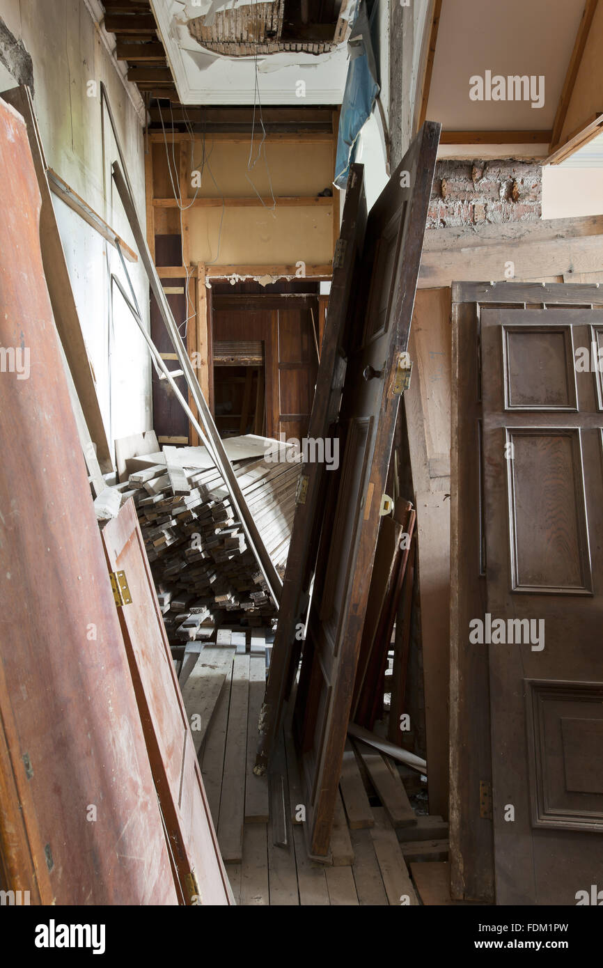 Damaged and unfinished interiors at Dyffryn House, Vale of Glamorgan ...