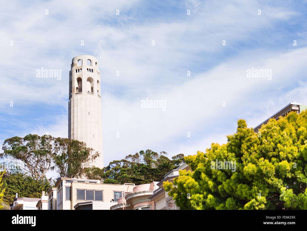 Coit Tower from residential area in San Francisco Stock Photo - Alamy