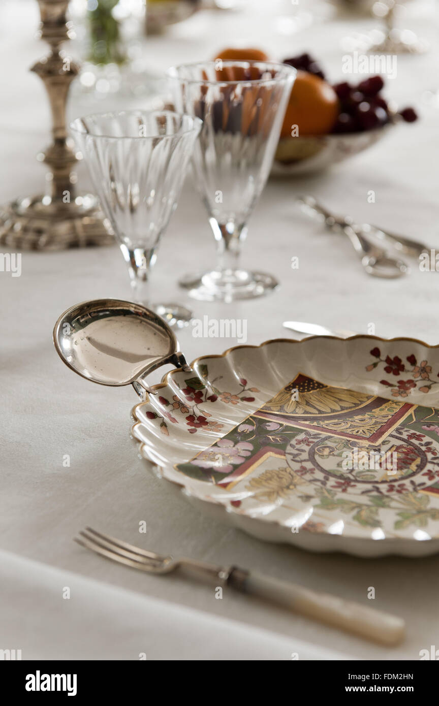 Silver plate table High Resolution Stock Photography and Images - Alamy