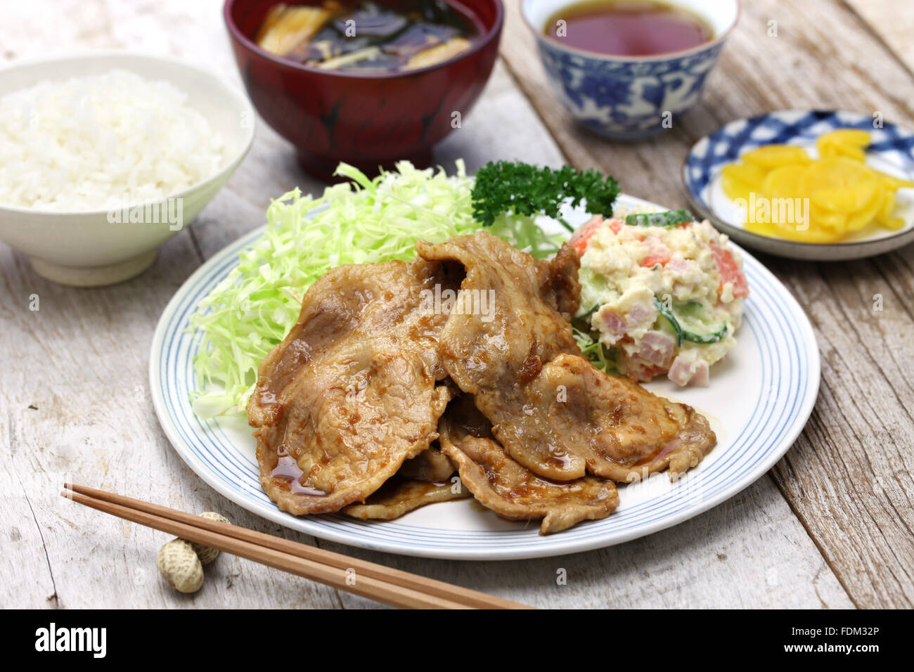 shogayaki, ginger pork, japanese food Stock Photo - Alamy