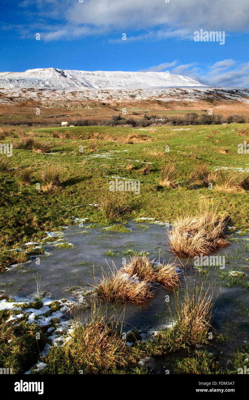 The Snowcapped Peak of Whernside in the Yorkshire Dales Ribblehead ...
