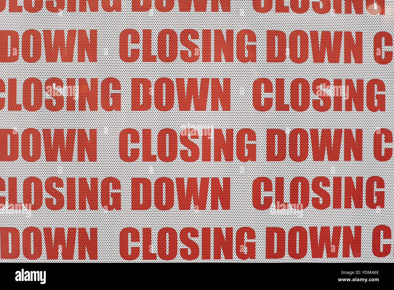 Closing Down Window Sign - detail Stock Photo - Alamy