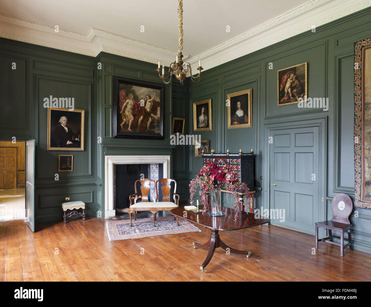The Passing Room at Tredegar House, Newport, South Wales. The room was ...