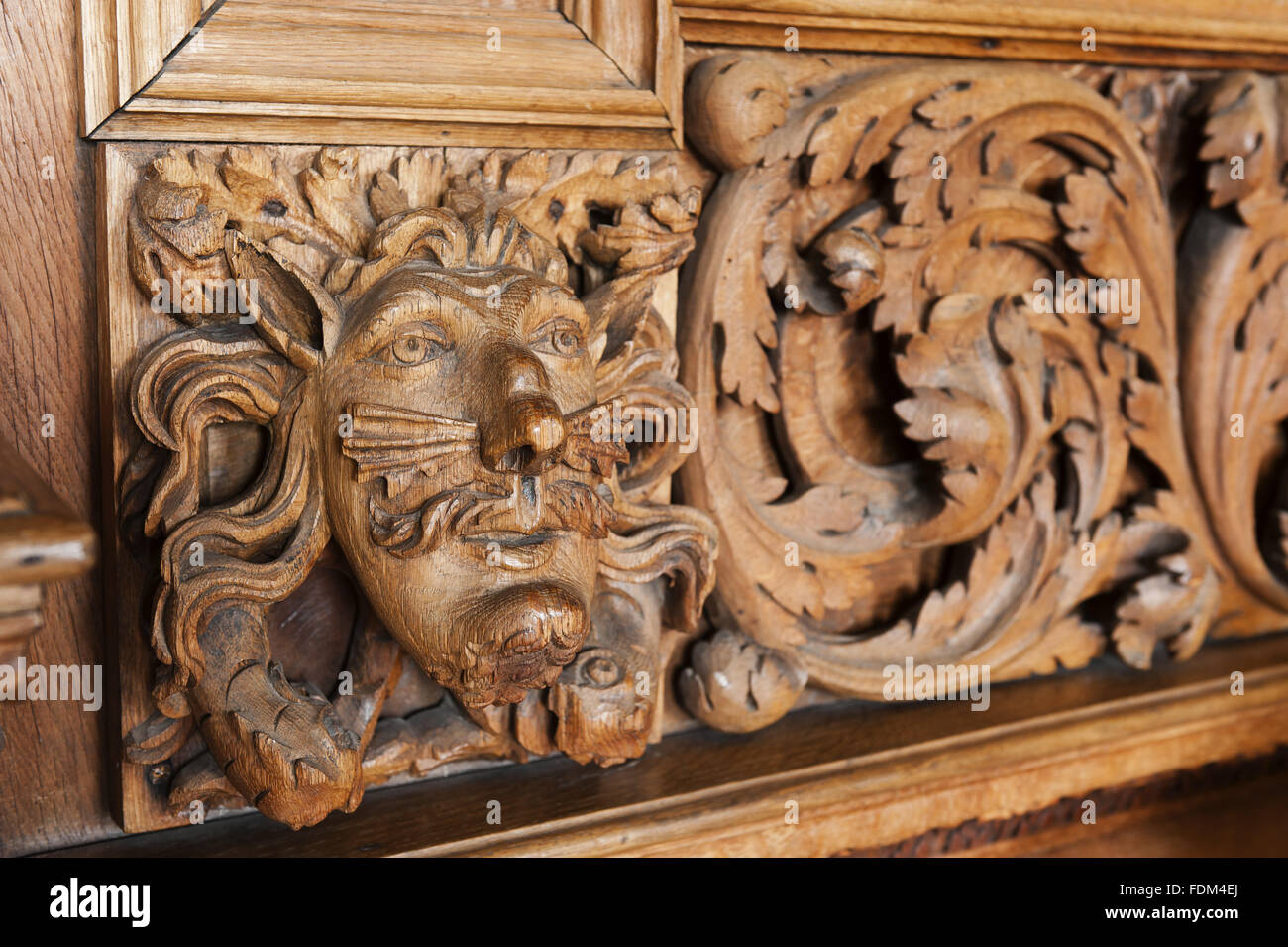 Carved wooden frieze in the Brown Room at Tredegar House, Newport ...