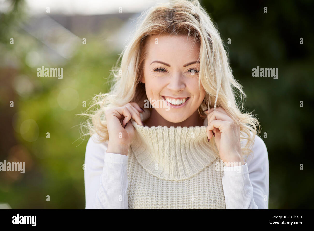 Portrait joyful blonde woman hi-res stock photography and images - Alamy