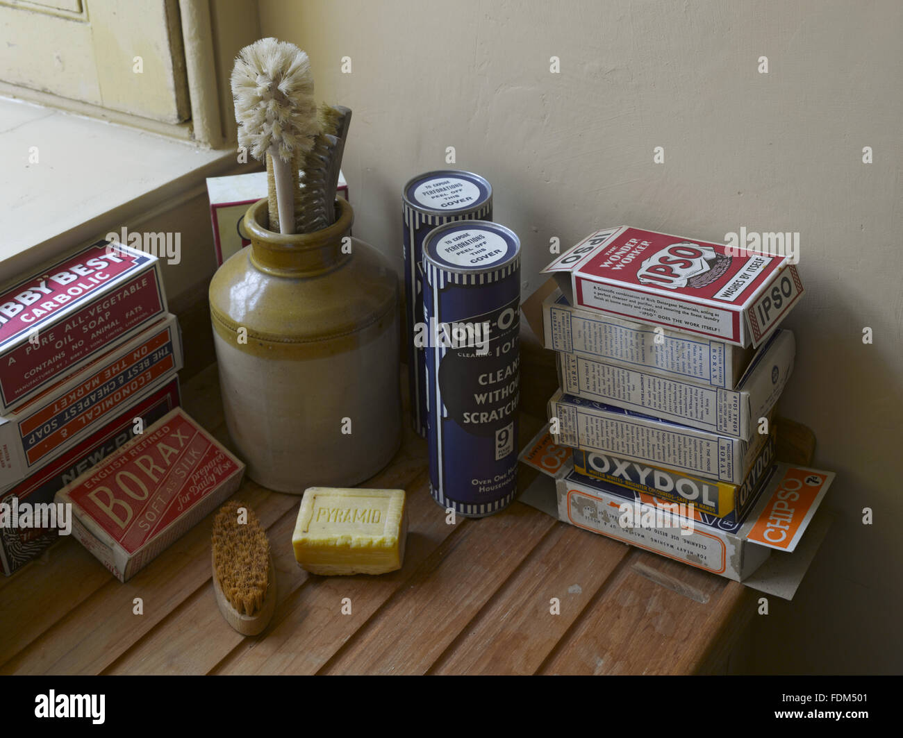 Cleaning products and brushes in the Boot Boy's Room at Ickworth ...