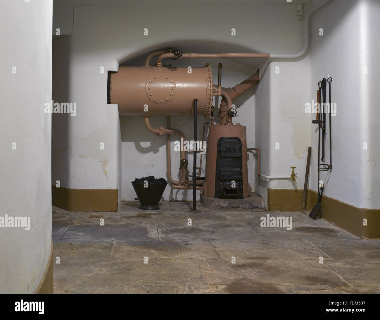 Hot water boiler in the Estate Corridor in the Basement at Ickworth ...