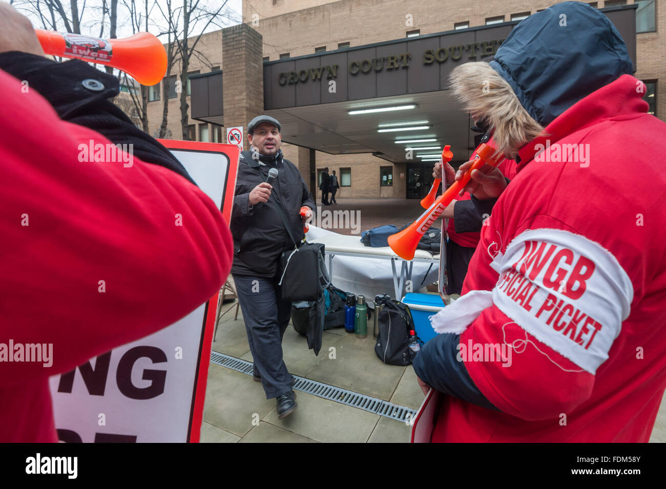 London, UK. 1st February, 2016. IWGB union president Alberto Durango ...