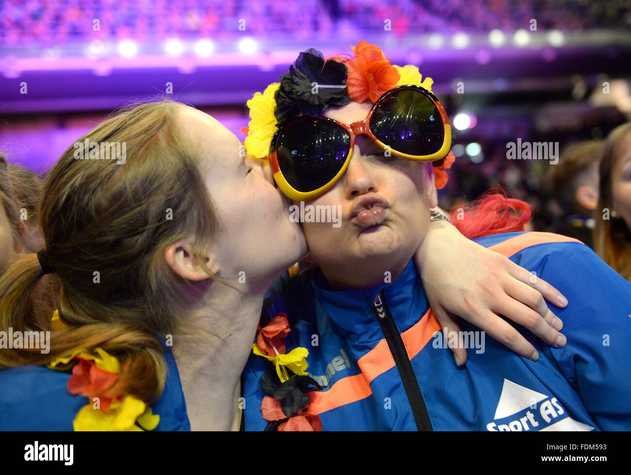 Fans of the German Handball national team celebrating at a fan festival ...