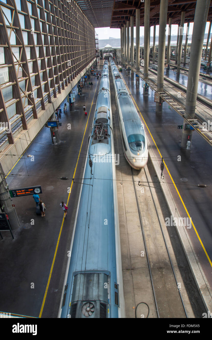 AVE high-speed train platforms. Puerta de Atocha Railway Station ...