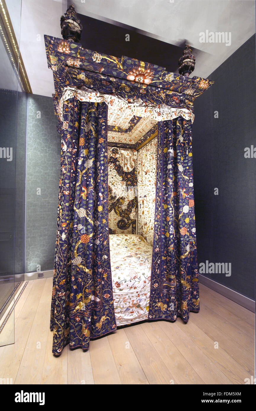 The State Bed at Calke Abbey, Derbyshire. The bed was probably made for ...