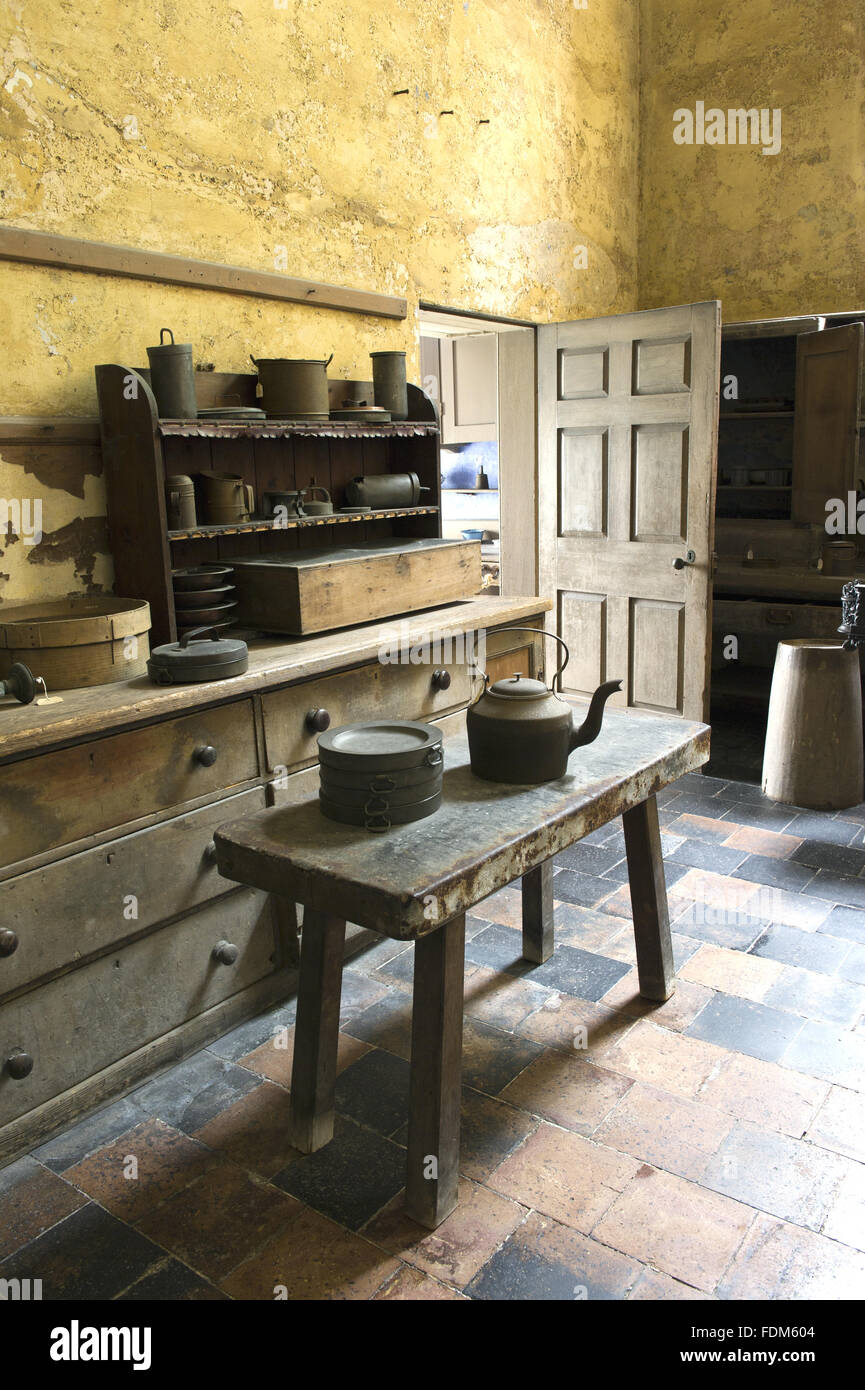 The Kitchen at Calke Abbey, Derbyshire. The Kitchen fell out of use ...