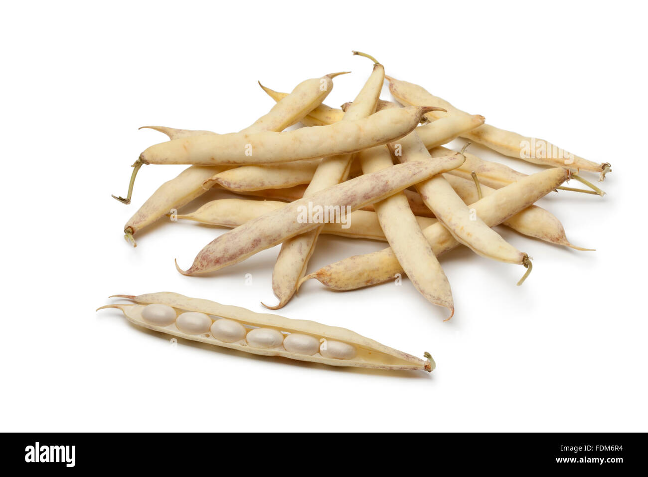 Fresh white coco beans on white background Stock Photo - Alamy