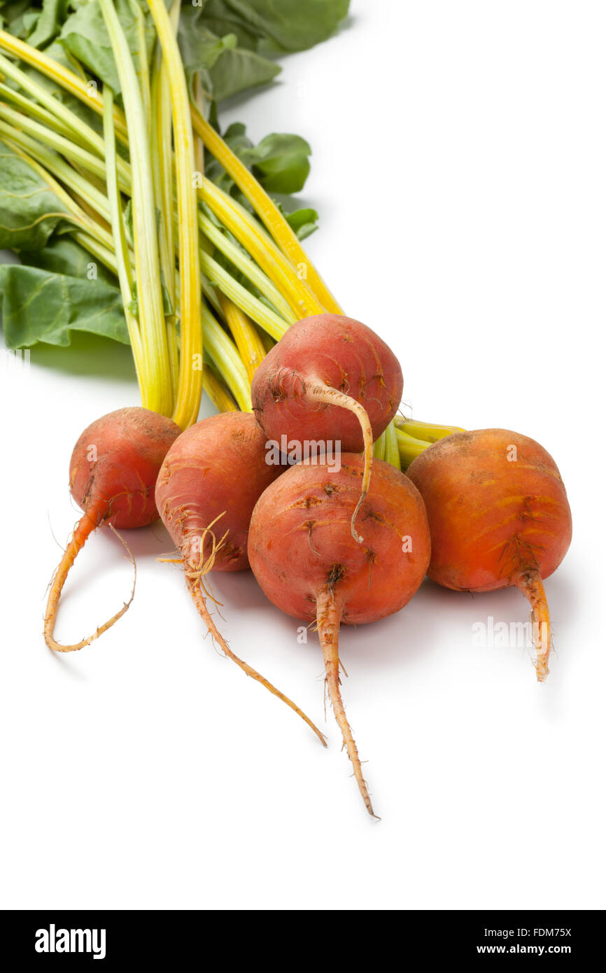 Fresh yellow beets on white background Stock Photo - Alamy