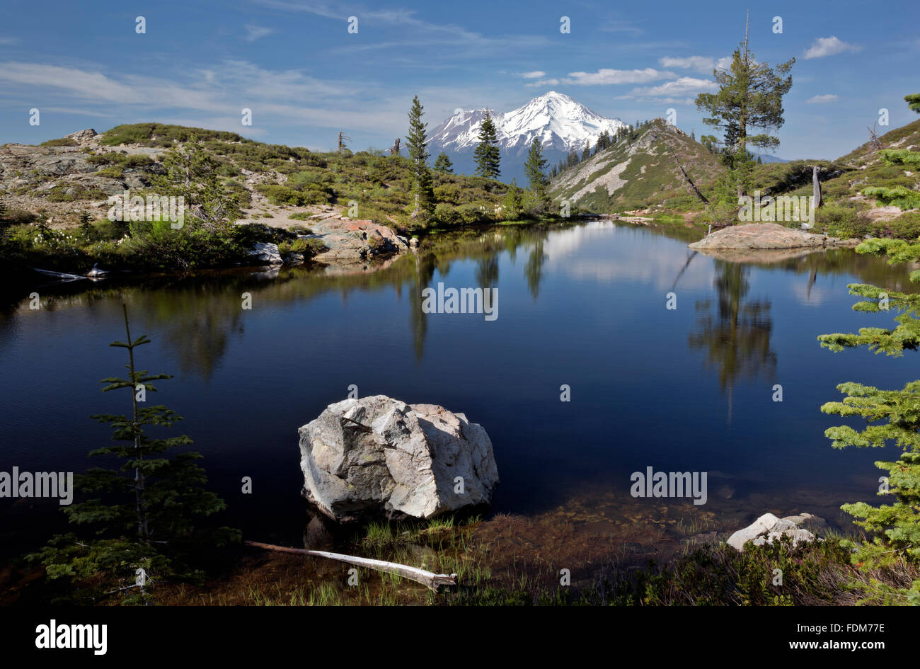 CA02653-00...CALIFORNIA - Mount Shasta and Shastina from Heart Lake in ...