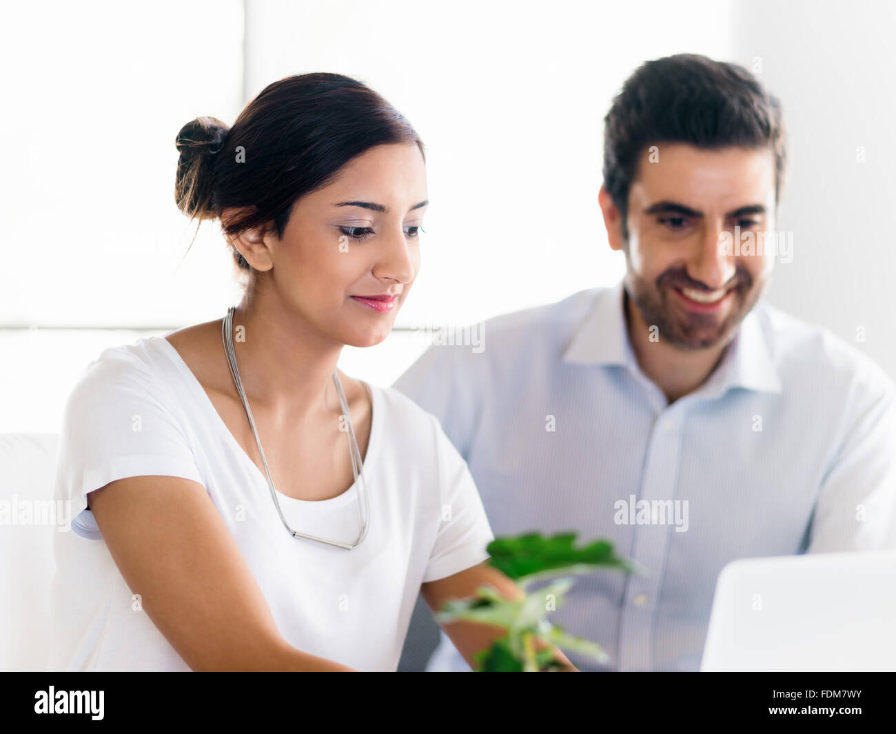 Two collegues working together in an office Stock Photo - Alamy