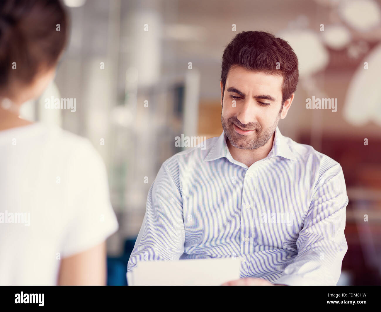 Interview of two business professionals Stock Photo - Alamy
