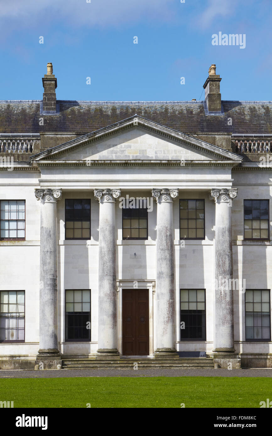 The portico on the south front at Castle Coole, County Fermanagh. The ...