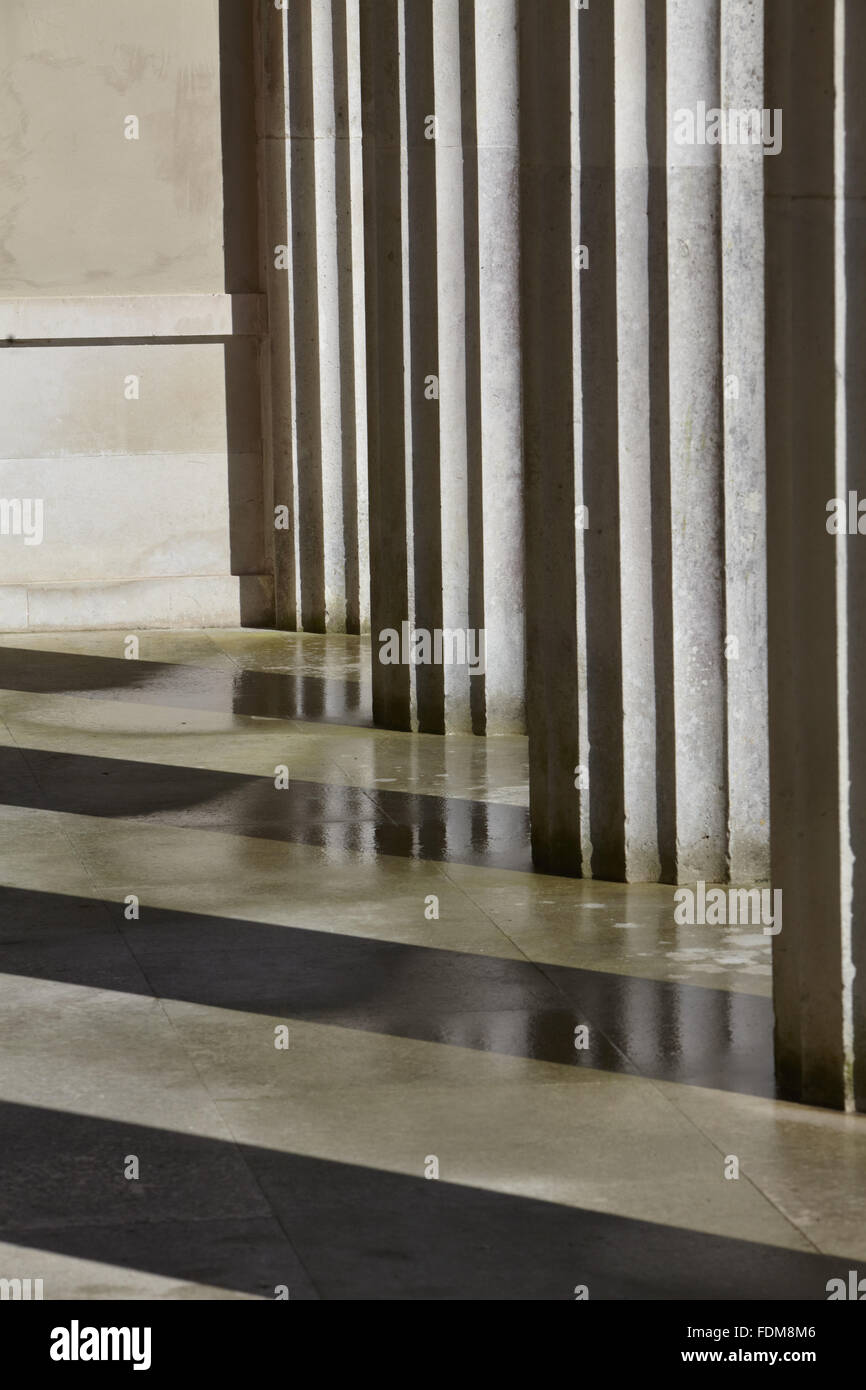 Columns and shadows on one of the wings on the south front at Castle ...