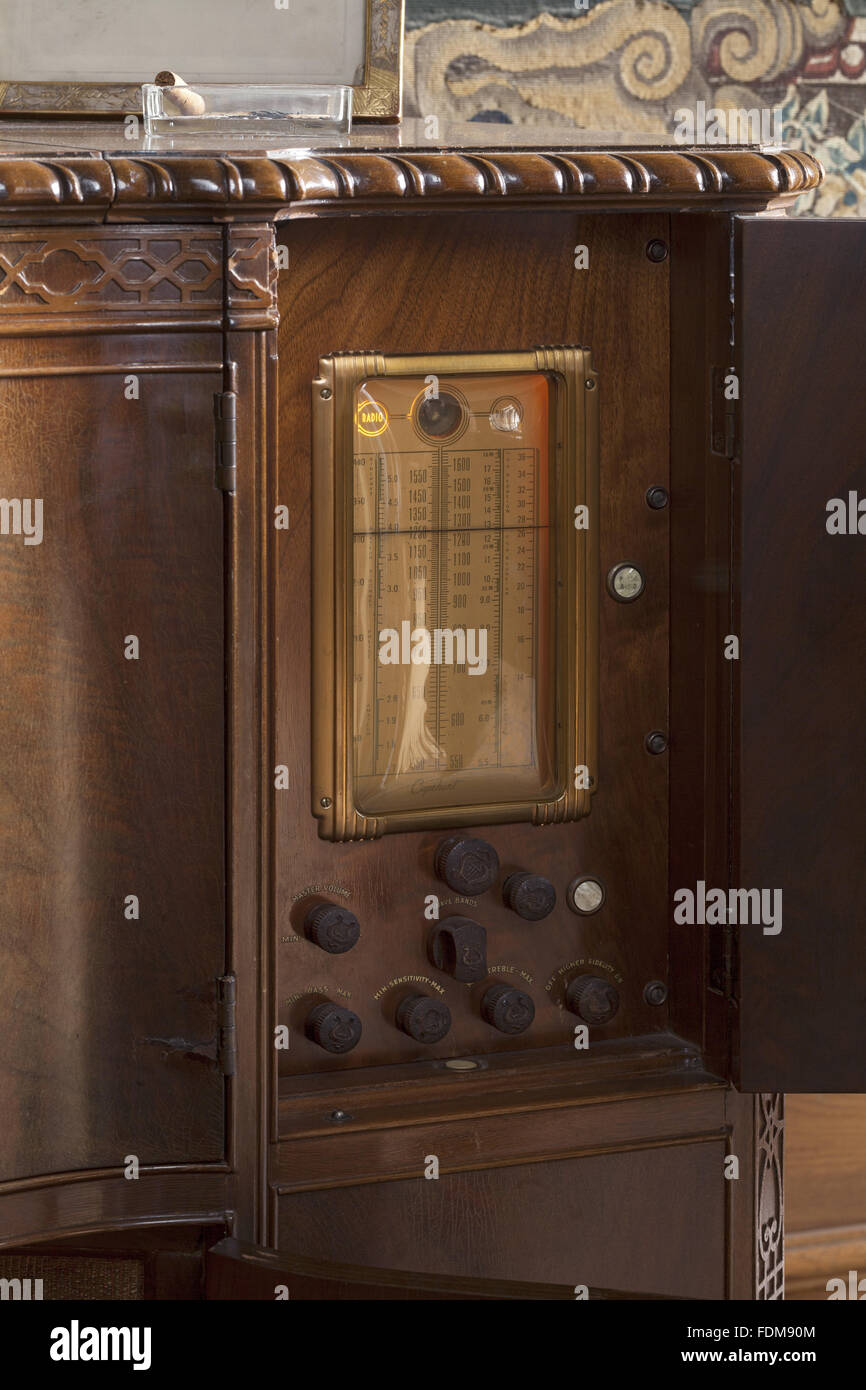 The Chippendale-style radiogram in the Tapestry Room at Belton House ...