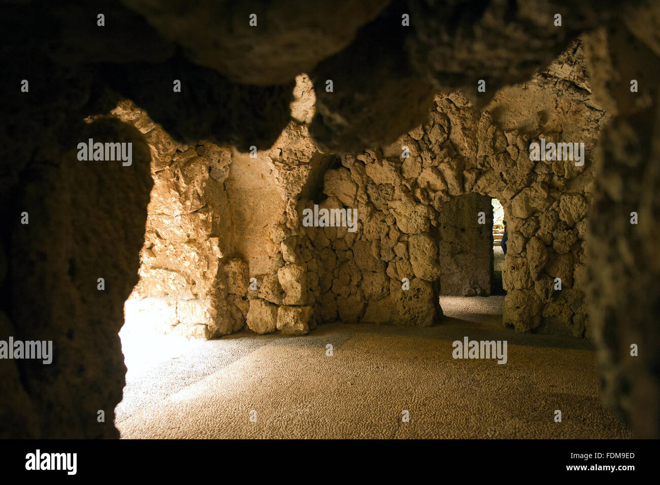 Inside the Grotto at Stowe Landscape Gardens, Buckinghamshire. The ...