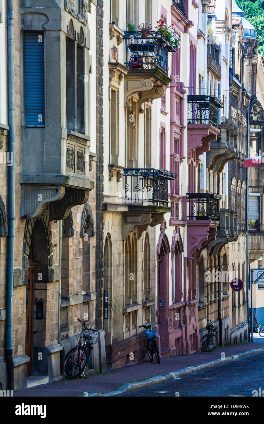 A pretty street in the Altstadt quarter of the University town of ...