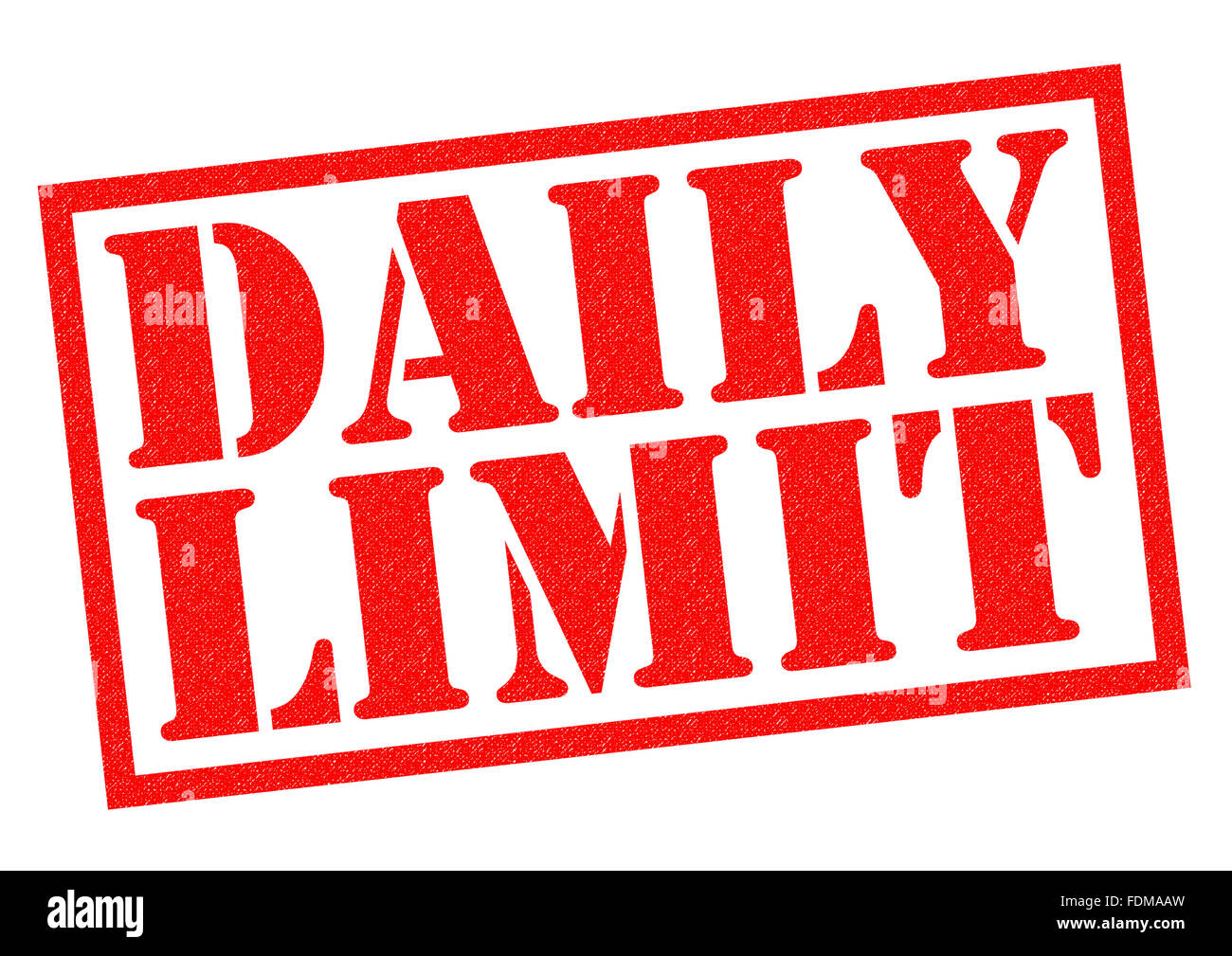 DAILY LIMIT red Rubber Stamp over a white background Stock Photo - Alamy